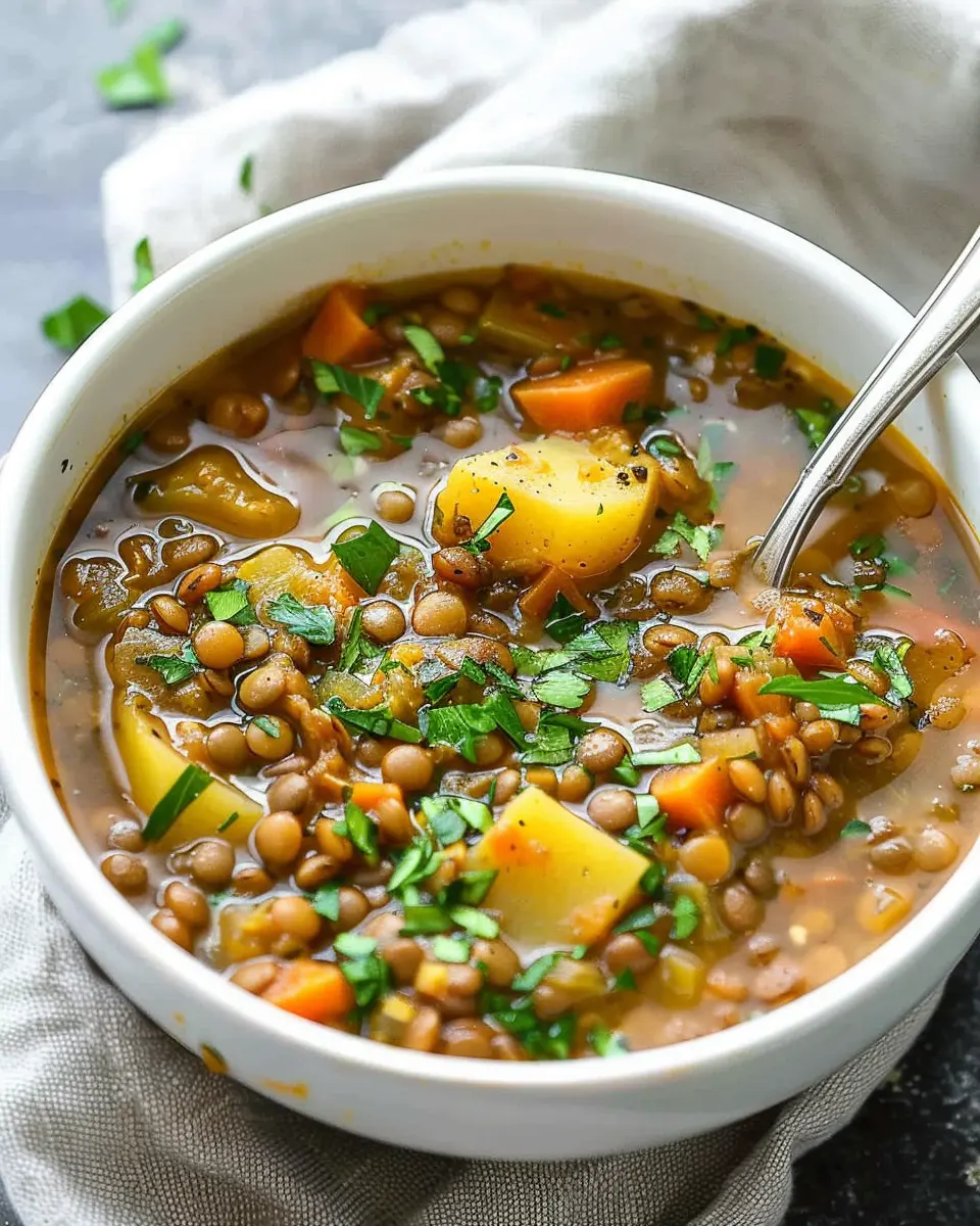 easy lentil potato soup