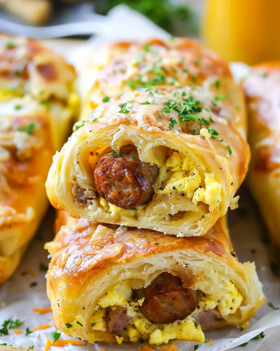 quick delicious sausage egg breakfast rolls