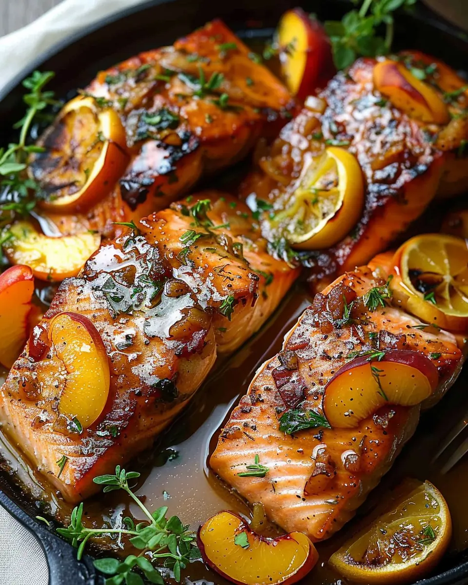 Bourbon Peach Roasted Salmon