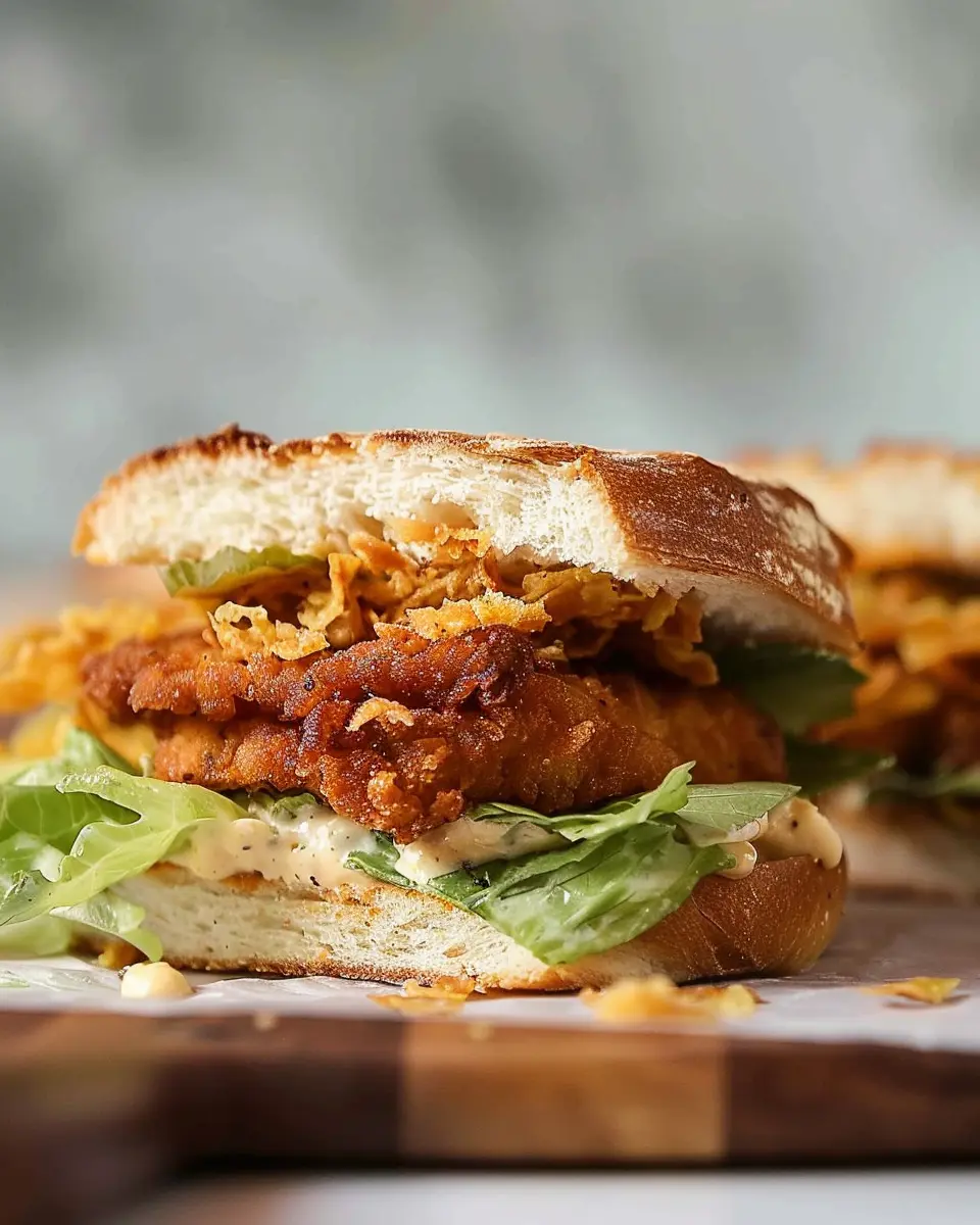 crispy chicken caesar sandwiches
