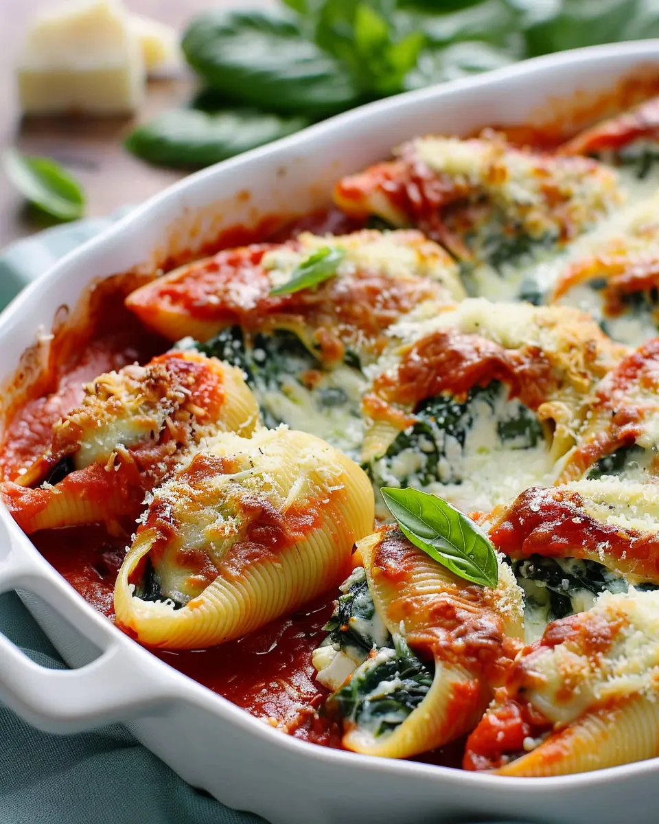 spinach and ricotta stuffed shells
