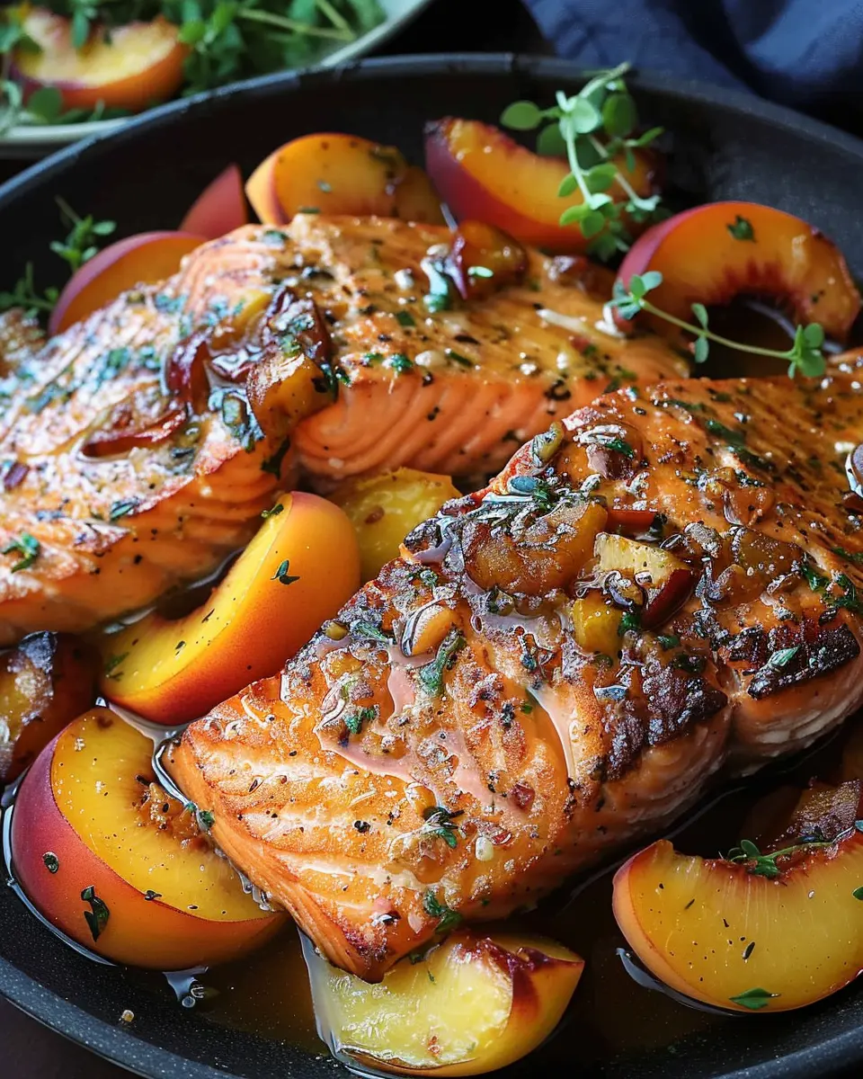 Bourbon Peach Roasted Salmon