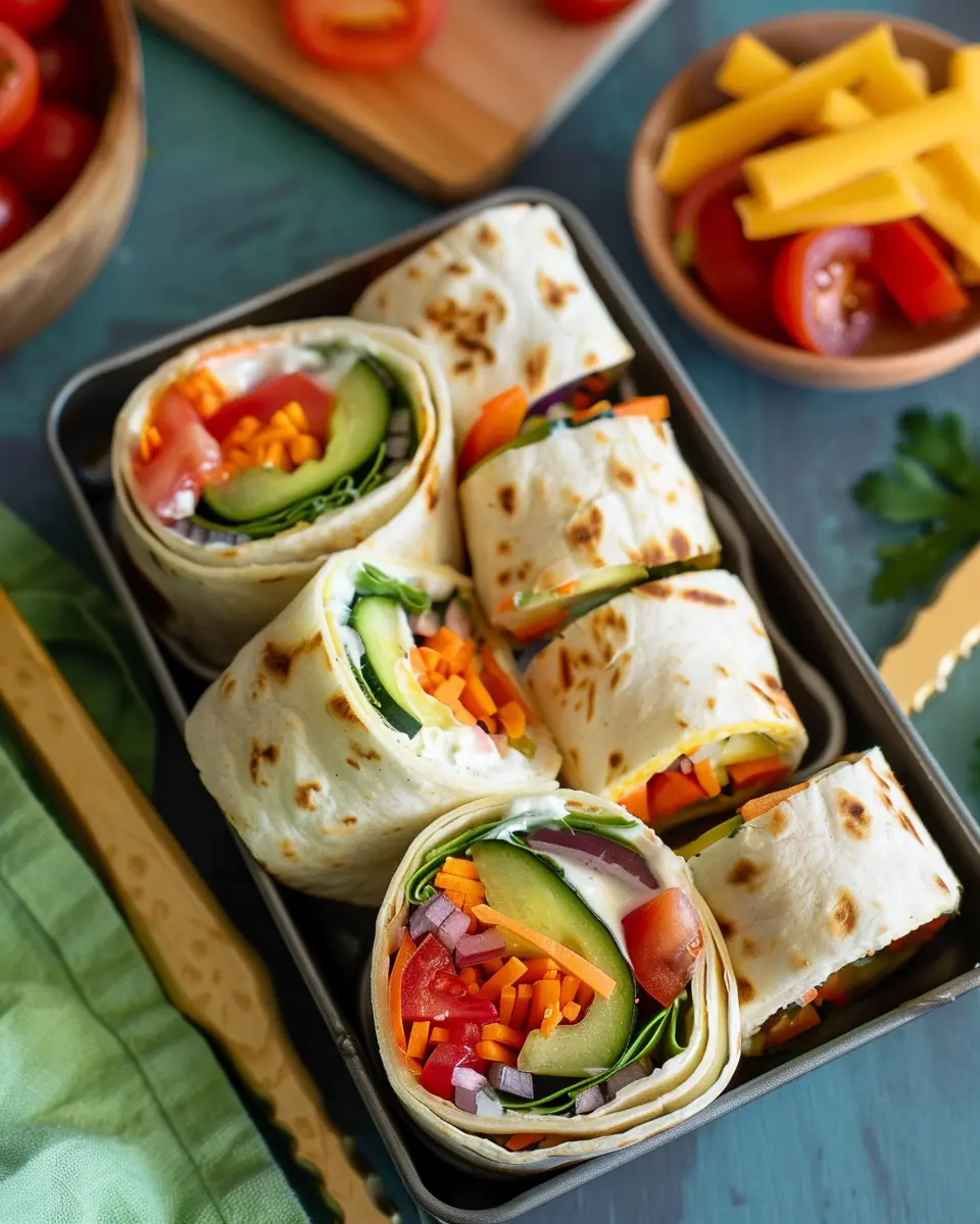 Vegetable Cream Cheese Tortilla Roll Ups